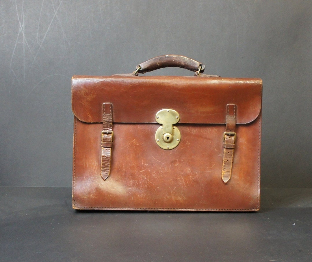 English Chestnut Brown Leather Executives Tailored Briefcase - Etsy
