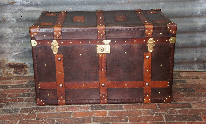 Large English Antique Inspired Handmade Coffee Table Trunk - Etsy