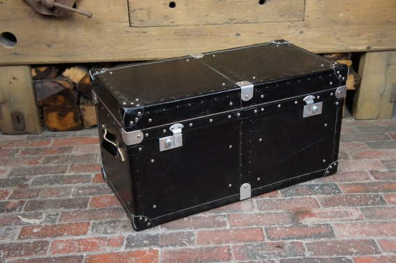 Black Leather & Chrome Chest - Etsy