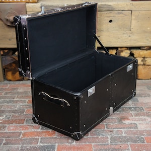 Black Leather & Chrome Chest - Etsy