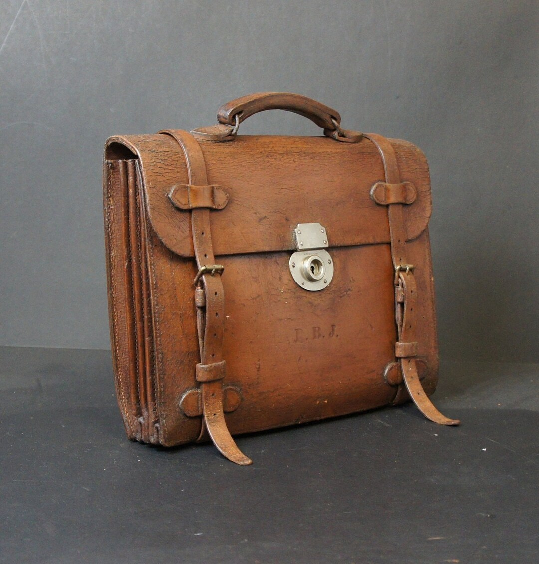 Antique English Belted Briefcase by Reid & Co Famous London Maker - Etsy
