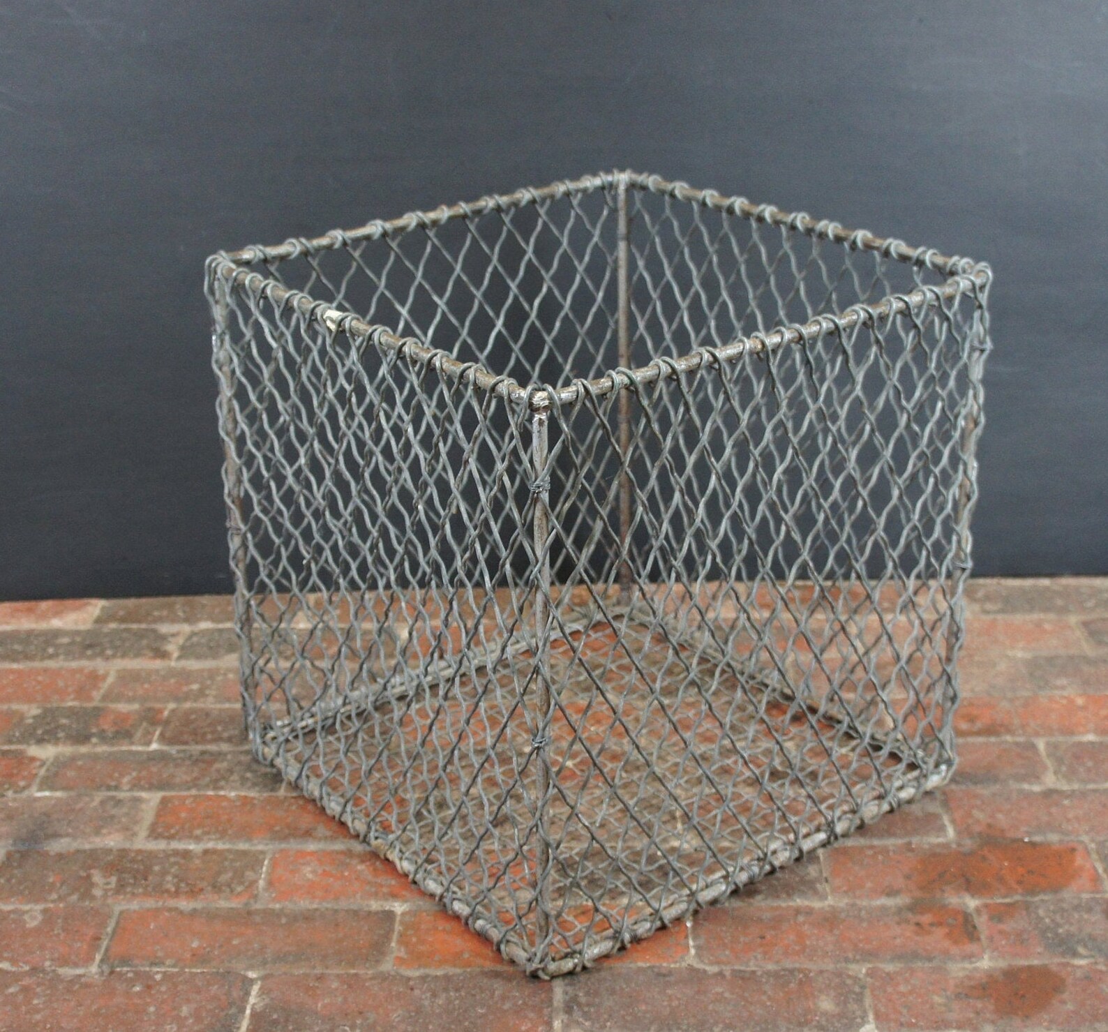 Large Industrial Vintage Galvanised Wire Log Basket | Etsy