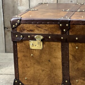 Luxury Leather Handmade Coffee Table Chest, Walnut Brown - Etsy
