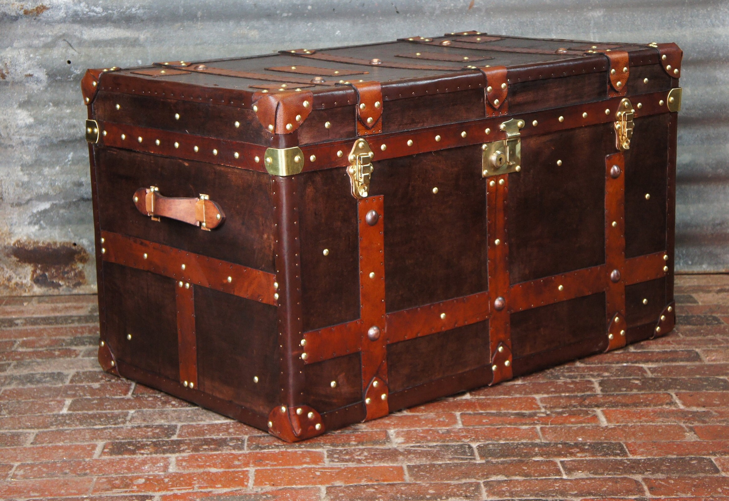 Large English Antique Inspired Handmade Coffee Table Trunk | Etsy