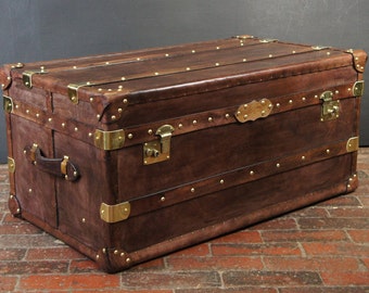 Large English Antique Inspired Handmade Coffee Table Trunk | Etsy