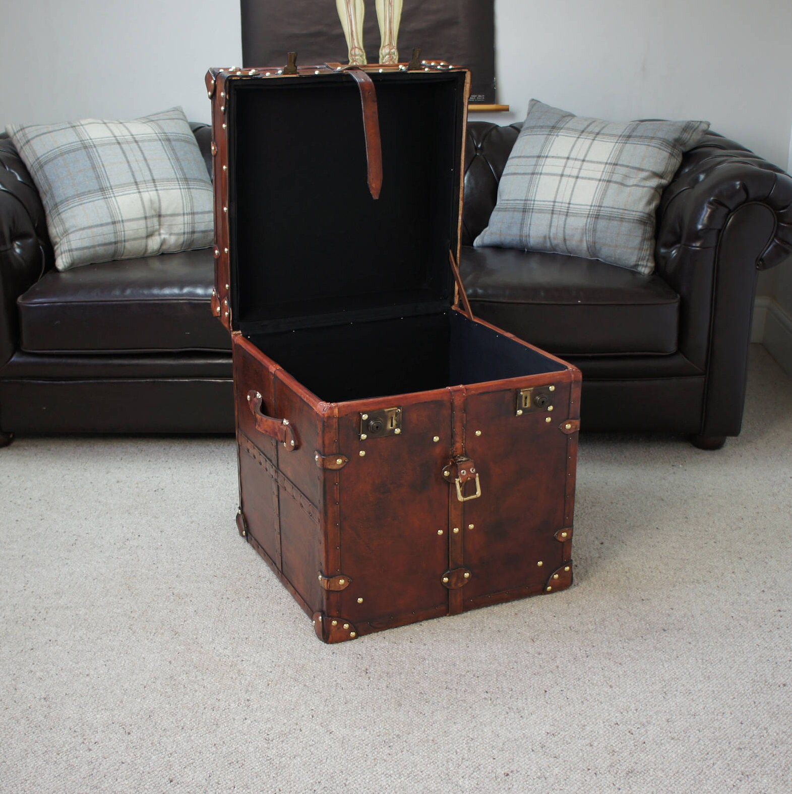 Finest English Occasional Side Table Trunk in Aged Tan Bridle | Etsy