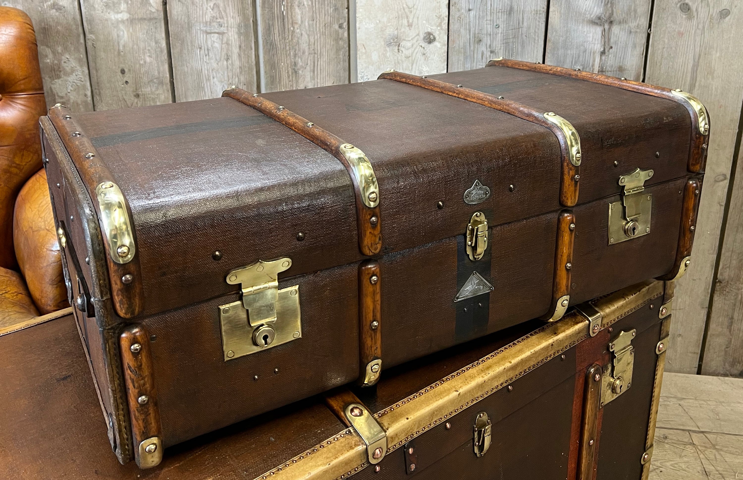 Vintage Elegant English Banded Cabin Trunk - Etsy