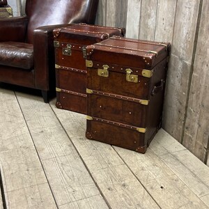 Handcrafted British Leather Trunk | Steamer Chest, End Table, Storage ...