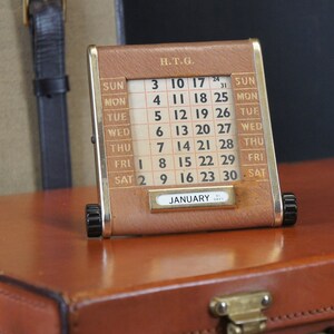 Antique Leather Home Office Desk Top Calendar by Asprey London - Etsy