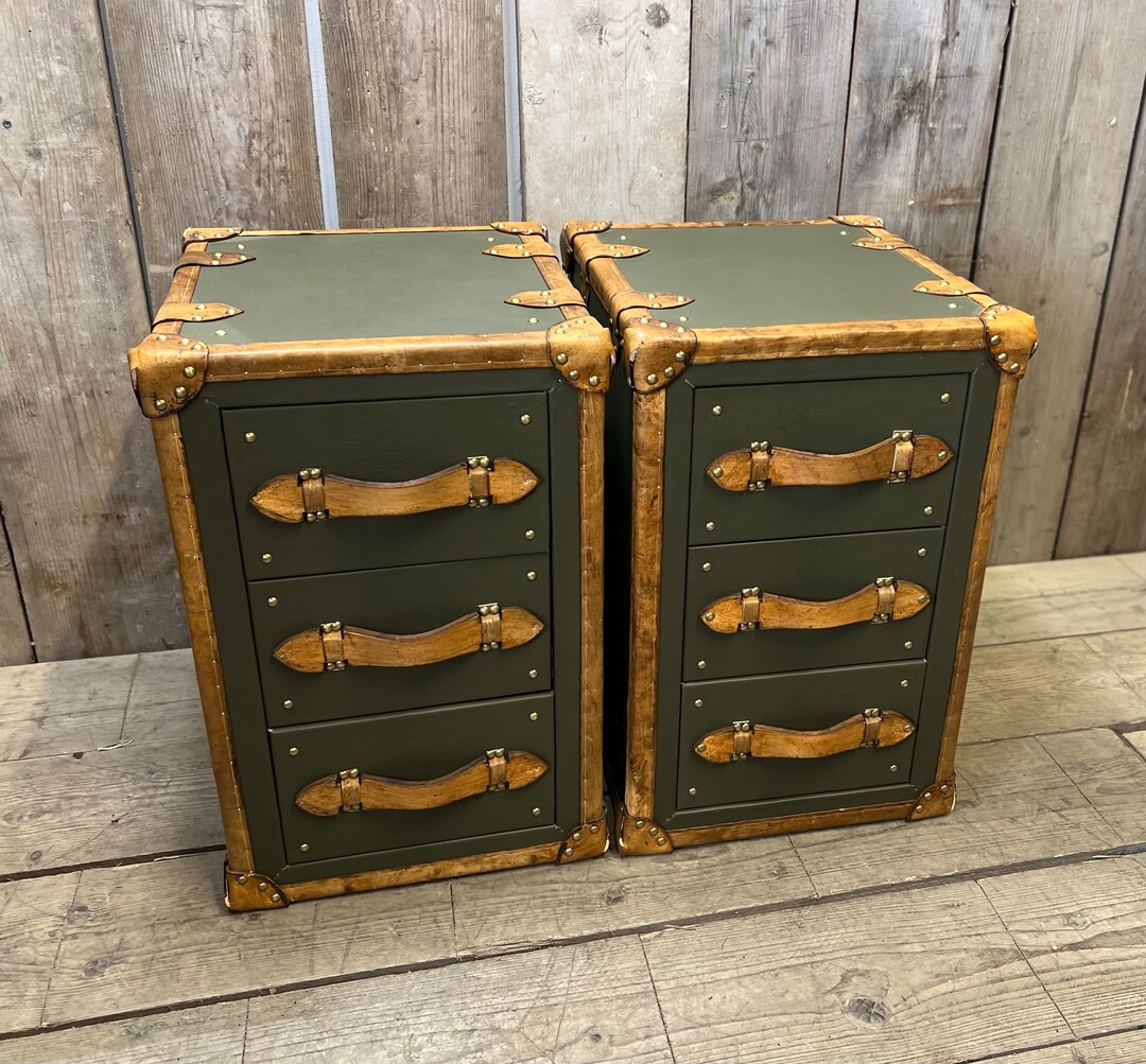 Luxury Handmade Leather Bedside Trunks - Etsy