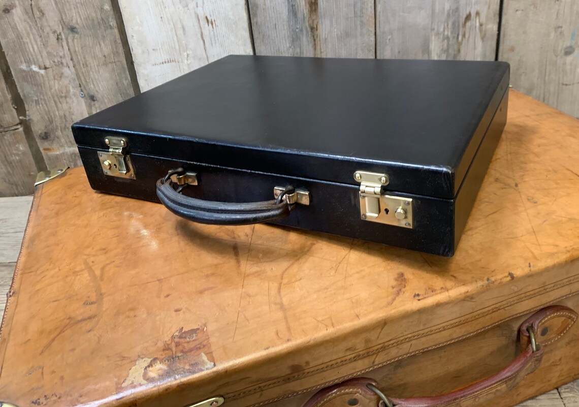 Luxury Black Leather Executives Briefcase Attache by Papworth - Etsy