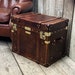 Luxury Leather Chestnut Brown Trunk Table - Etsy