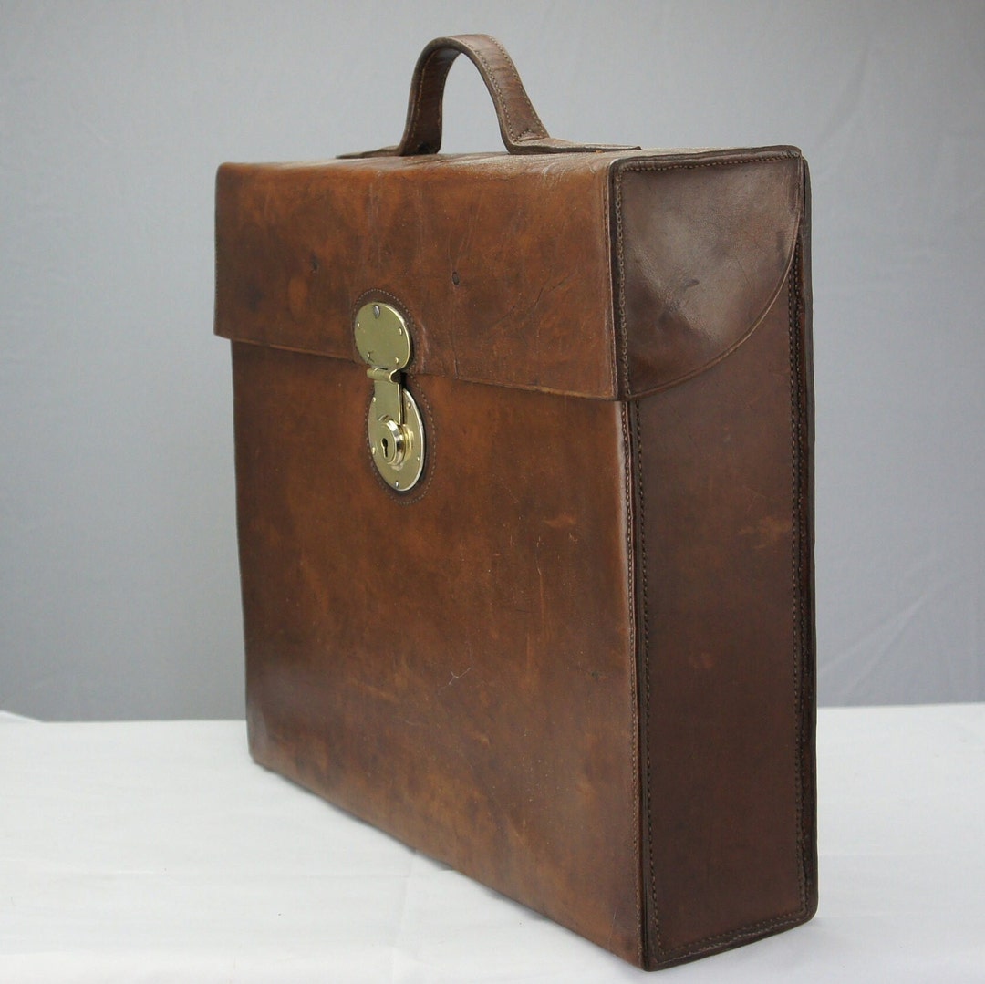 XL Luxury 1920s English Antique Leather Box Briefcase - Etsy