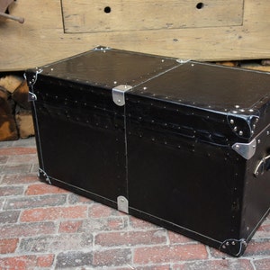 Black Leather & Chrome Chest - Etsy