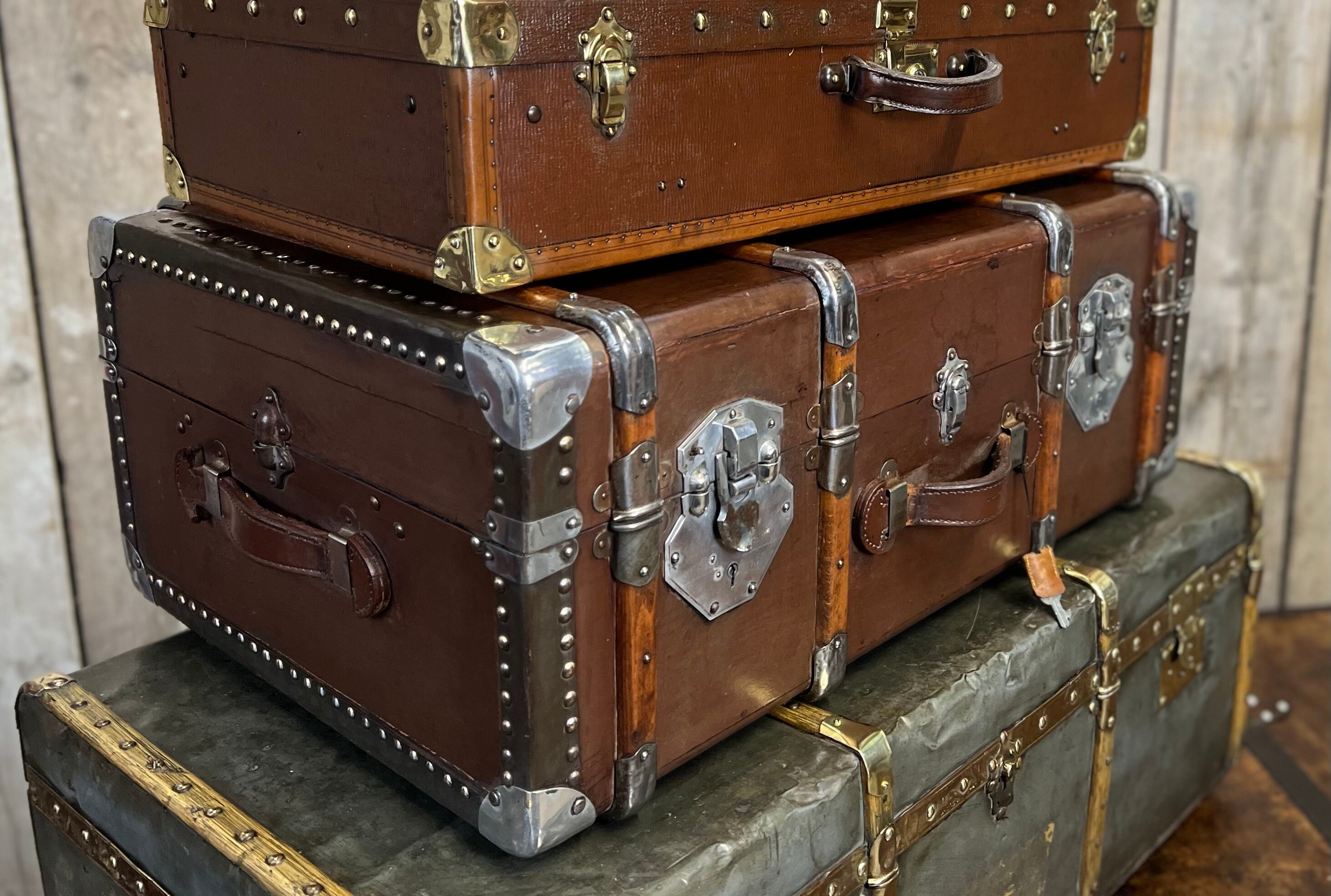 Vintage Travel Trunk With Aluminium Fittings & Keys Luxury - Etsy