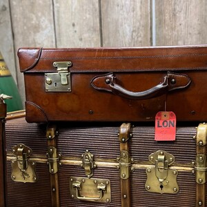 Hand Sewn Luxury English Vintage Leather Travel Suitcase Luggage ...