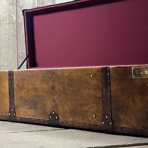 Luxury Leather Handmade Coffee Table Chest, Walnut Brown - Etsy