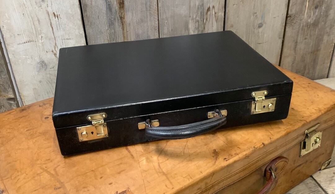 Luxury Black Leather Executives Briefcase Attache by Papworth England ...