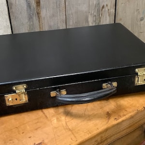 Luxury Black Leather Executives Briefcase Attache by Papworth England ...