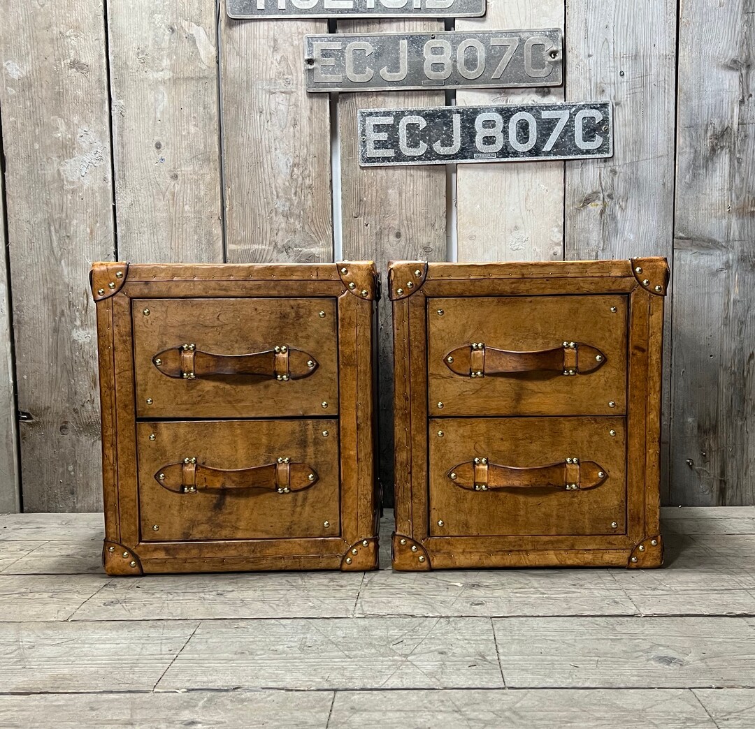 Hand Dyed English Leather Vanities - Etsy