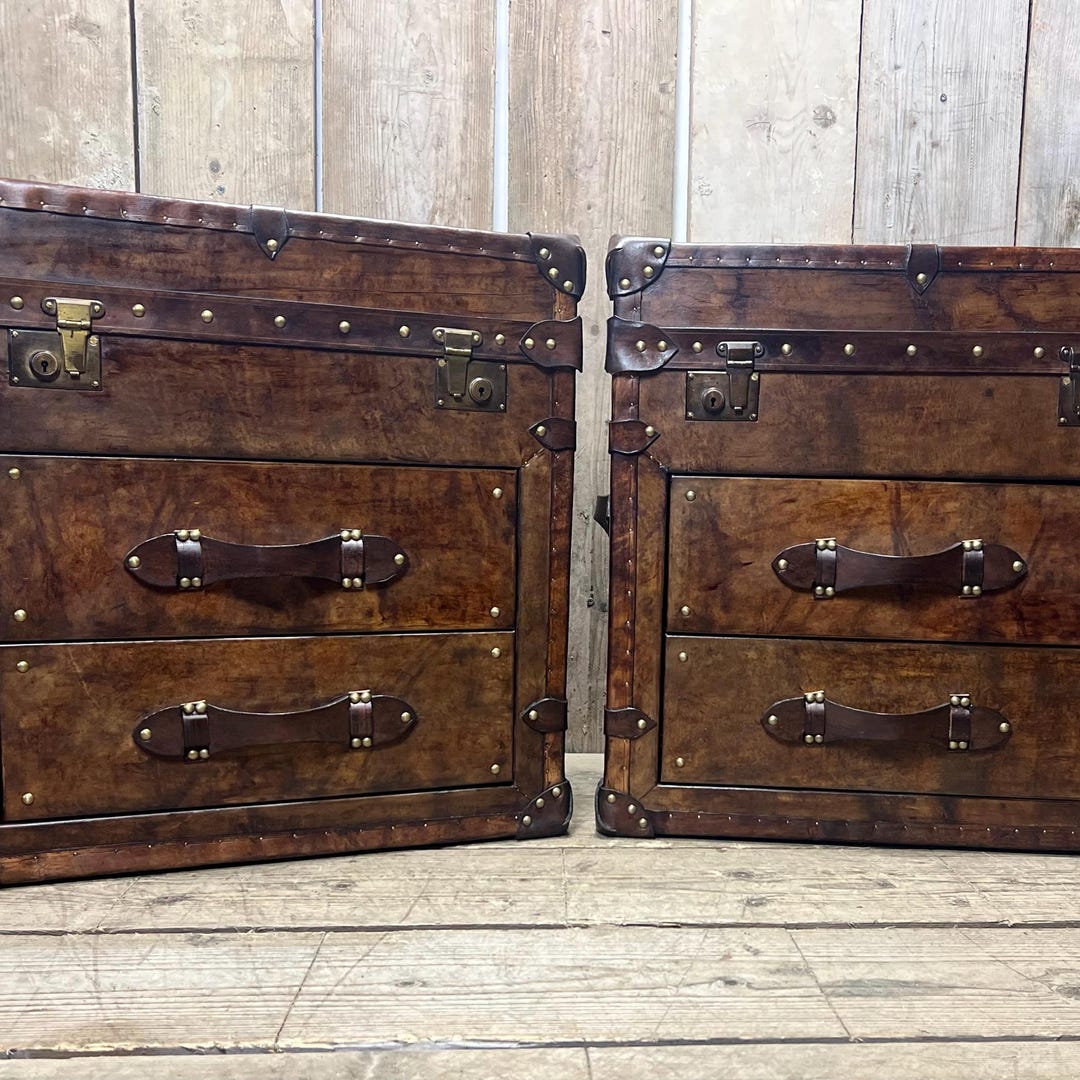 Luxury Large Bridle Leather Console Side Tables - Etsy