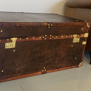 English Handmade Luxury Leather Coffee Table Trunk - Etsy