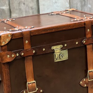Bespoke Antique Belted Leather Console Side Table - Etsy