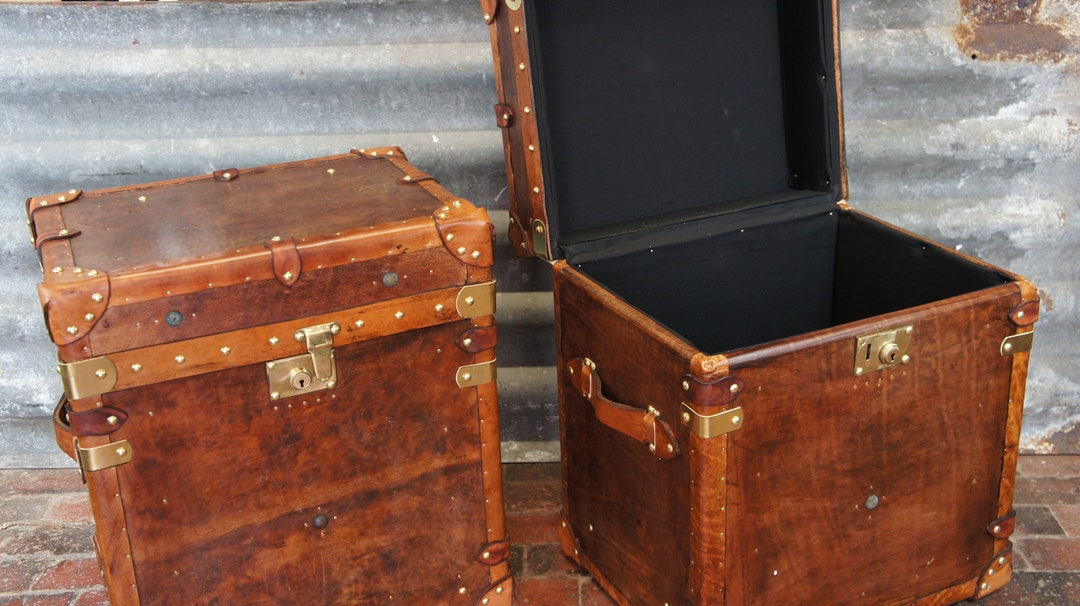 Luxury Leather Campaign Style English Chests - Etsy