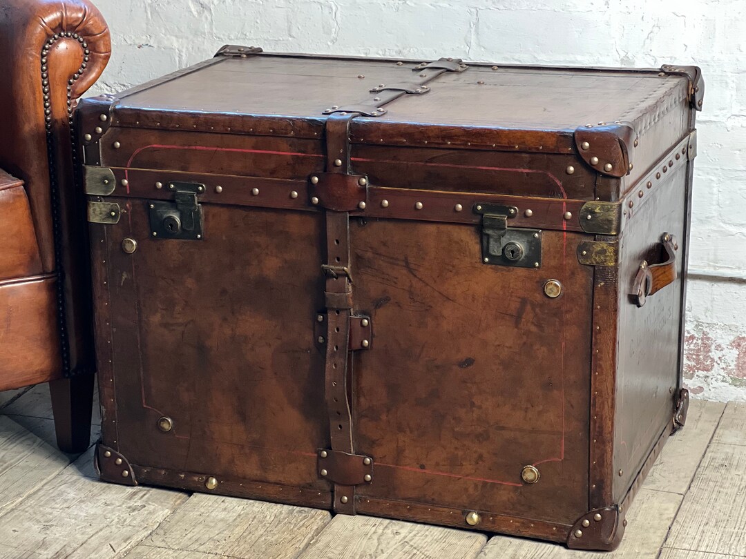 Antique Luxury Bespoke Leather Travel Chest - Etsy
