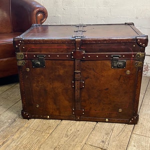 Antique Luxury Bespoke Leather Travel Chest - Etsy