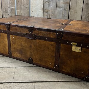 Luxury Leather Handmade Coffee Table Chest, Walnut Brown - Etsy