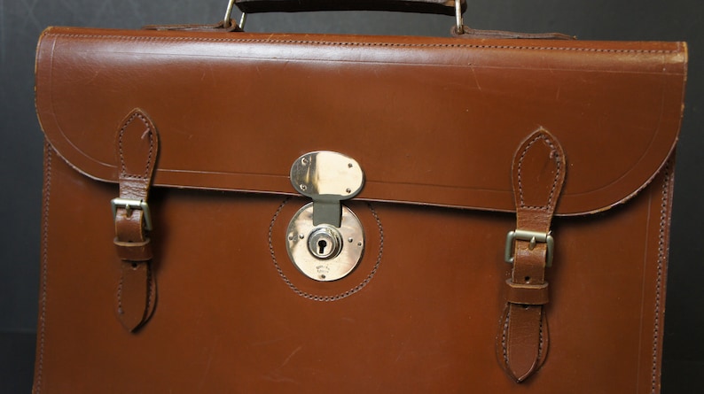 Tailored Vintage Leather & Chrome English Briefcase - Etsy