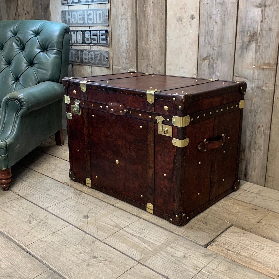 Handmade Leather Campaign Chest, Coffee Table Trunk - Etsy