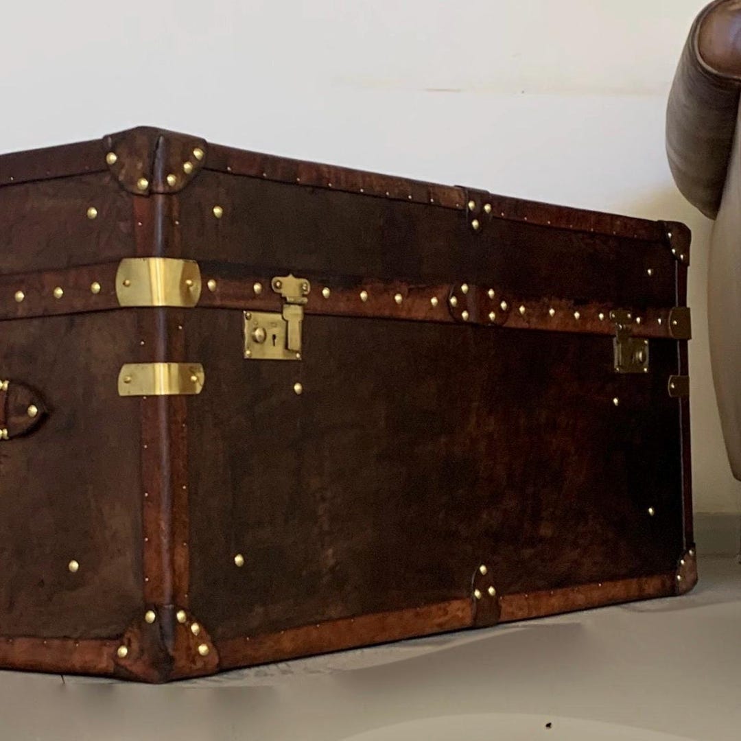 English Handmade Luxury Leather Coffee Table Trunk - Etsy