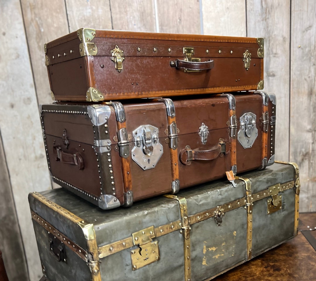 Vintage Travel Trunk With Aluminium Fittings & Keys Luxury Travel Trunk ...