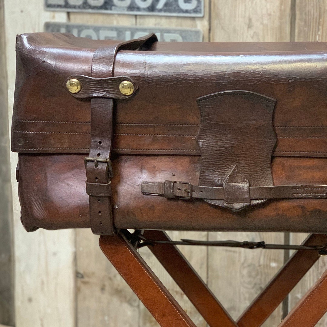 Victorian Solid Leather Antique Portmanteau Travel Trunk - Etsy