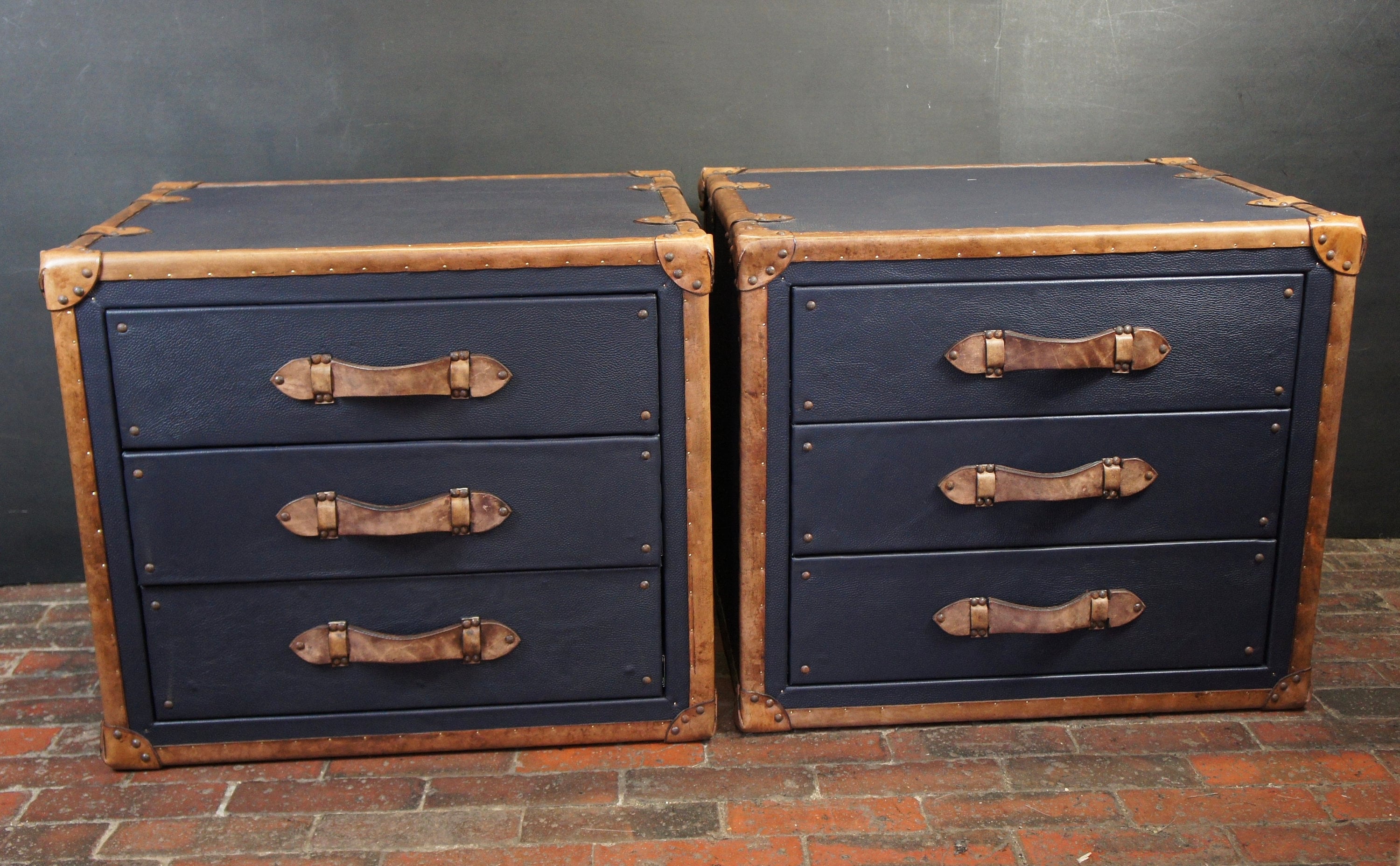 Luxury Pebble Blue Leather Console Tables - Etsy