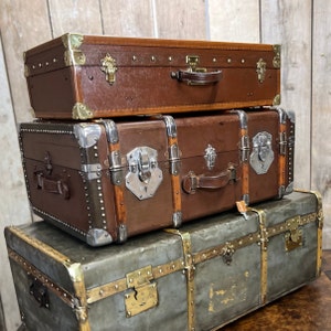 Vintage Travel Trunk With Aluminium Fittings & Keys Luxury Travel Trunk ...