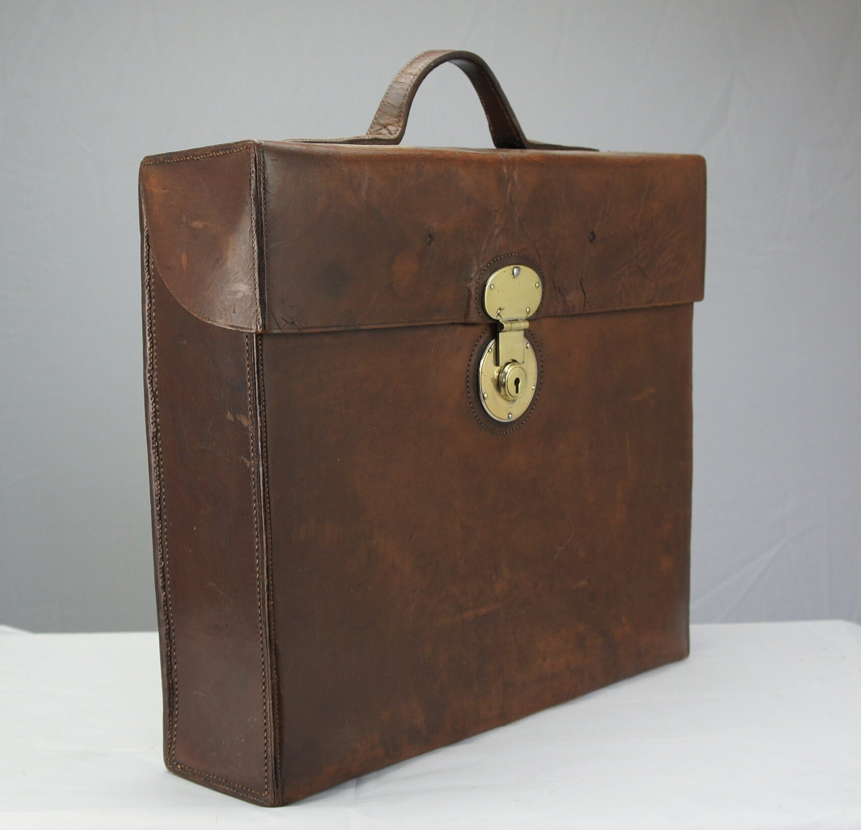 XL Luxury 1920s English Antique Leather Box Briefcase - Etsy