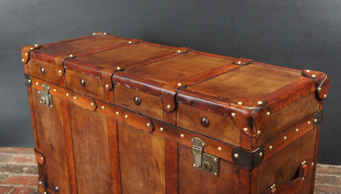 English Handmade Tan Leather Vintage Inspired Coffee Table - Etsy