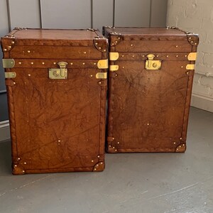 Library End Table Leather Colonial British Travel Trunks Room Decor - Etsy