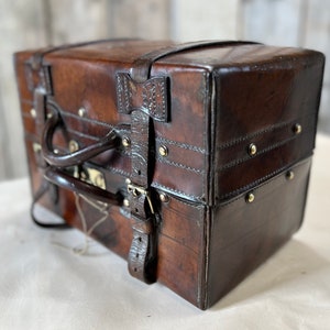 English Antique Victorian Portmanteau Travel Suitcase - Etsy
