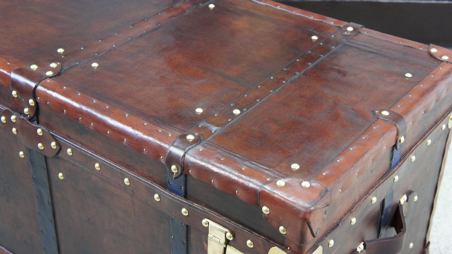 Large Antique Leather Handmade Trunk Chest Home Decor Bedroom - Etsy