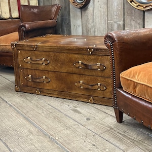 Luxury Handmade Hand Leather Coffee Table - Etsy