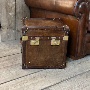 Handmade Leather Luxury Trunk Table - Etsy