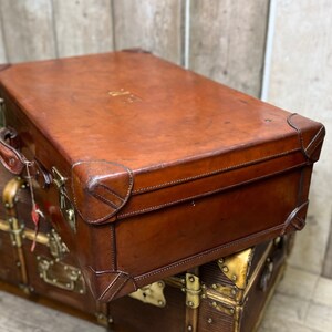 Hand Sewn Luxury English Vintage Leather Travel Suitcase Luggage ...