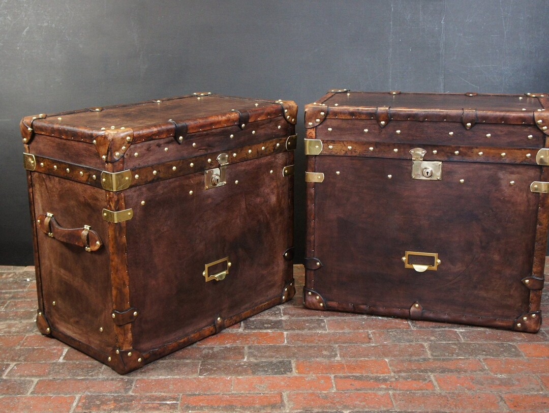 Luxury Leather Travel Trunks - Etsy