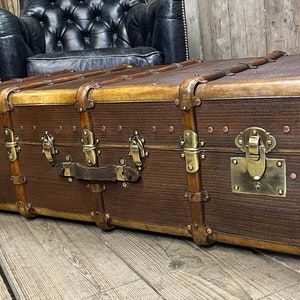 Antique Canvas Cane & Vellum Trimmed Luxury French Travel Trunk - Etsy