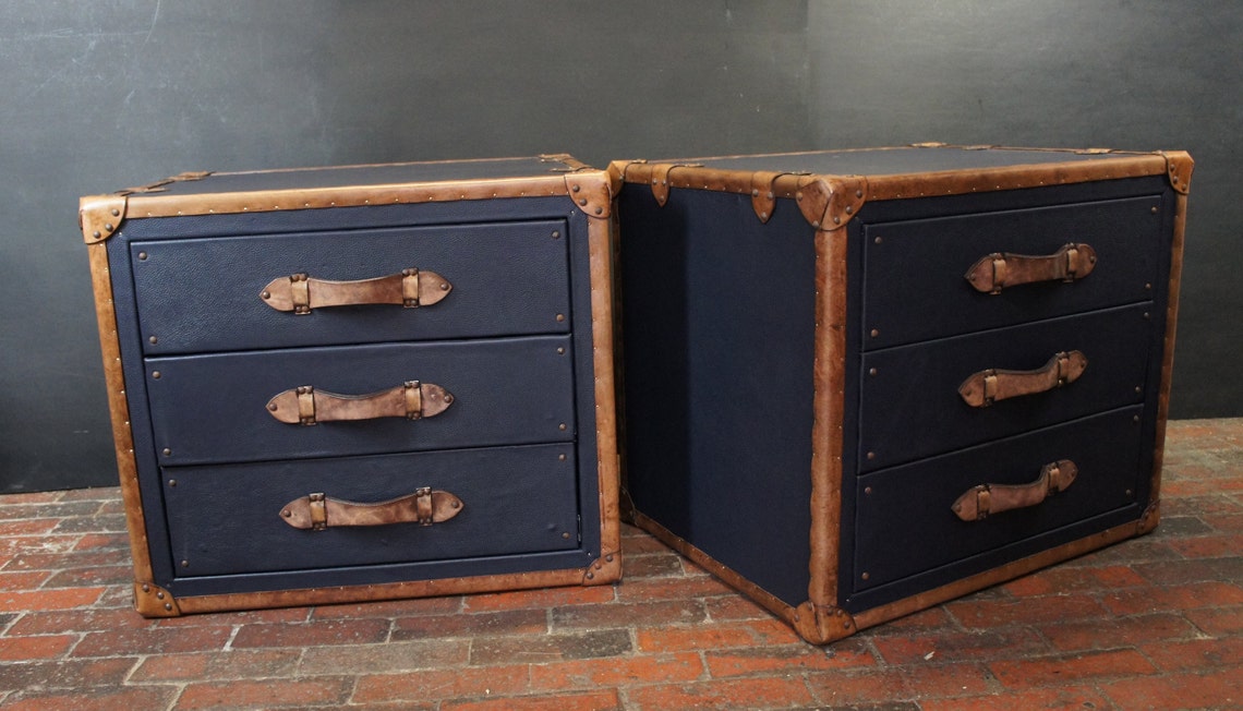 Luxury Pebble Blue Leather Console Tables - Etsy