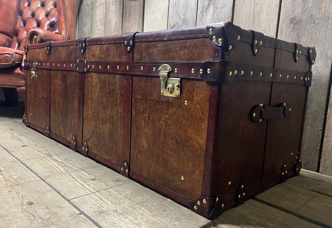 Large Bridle Leather Coffee Chest - Etsy